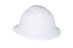 3M™ Full Brim Hard Hat H-801R, White 4-Point Ratchet Suspension, 20 EA ...
