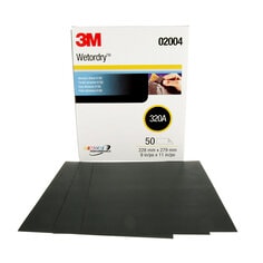 3M™ Wetordry™ Abrasive Sheet 413Q, 02004, 320, 9 in x 11 in, 50 sheets ...