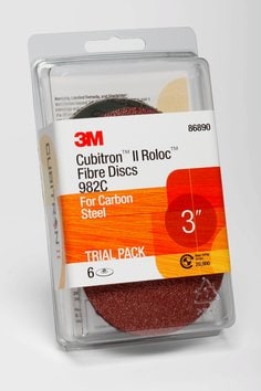 3M™ Cubitron™ II Roloc™ Fibre Disc 982C, 86890, TR, Red, 3 in, 5 ea/Ca ...