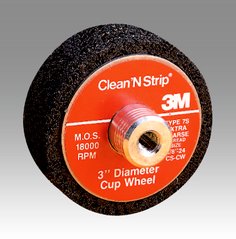 Scotch-Brite™ Clean and Strip Cup Wheel, 3 in x 3/8-24 7S XCS, 5 ea/Ca ...