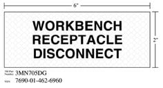 3M™ Diamond Grade™ Electrical Sign 3MN705DG, "WRKBNCH…DISCONECT", 5 in ...