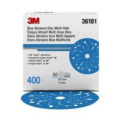 3M™ Hookit™ Blue Abrasive Disc 321U Multi-hole, 36181, 6 in, 400, 50 d ...