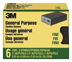3M™ Sanding Sponge CP001-6P-CC, 3 3/4 in x 2 5/8 in x 1 in Fine, 6-pac ...