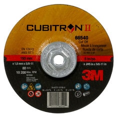 3M™ Cubitron™ II Cut-Off Wheel, 66540, T27 Quick Change, 6 in x .045 i ...